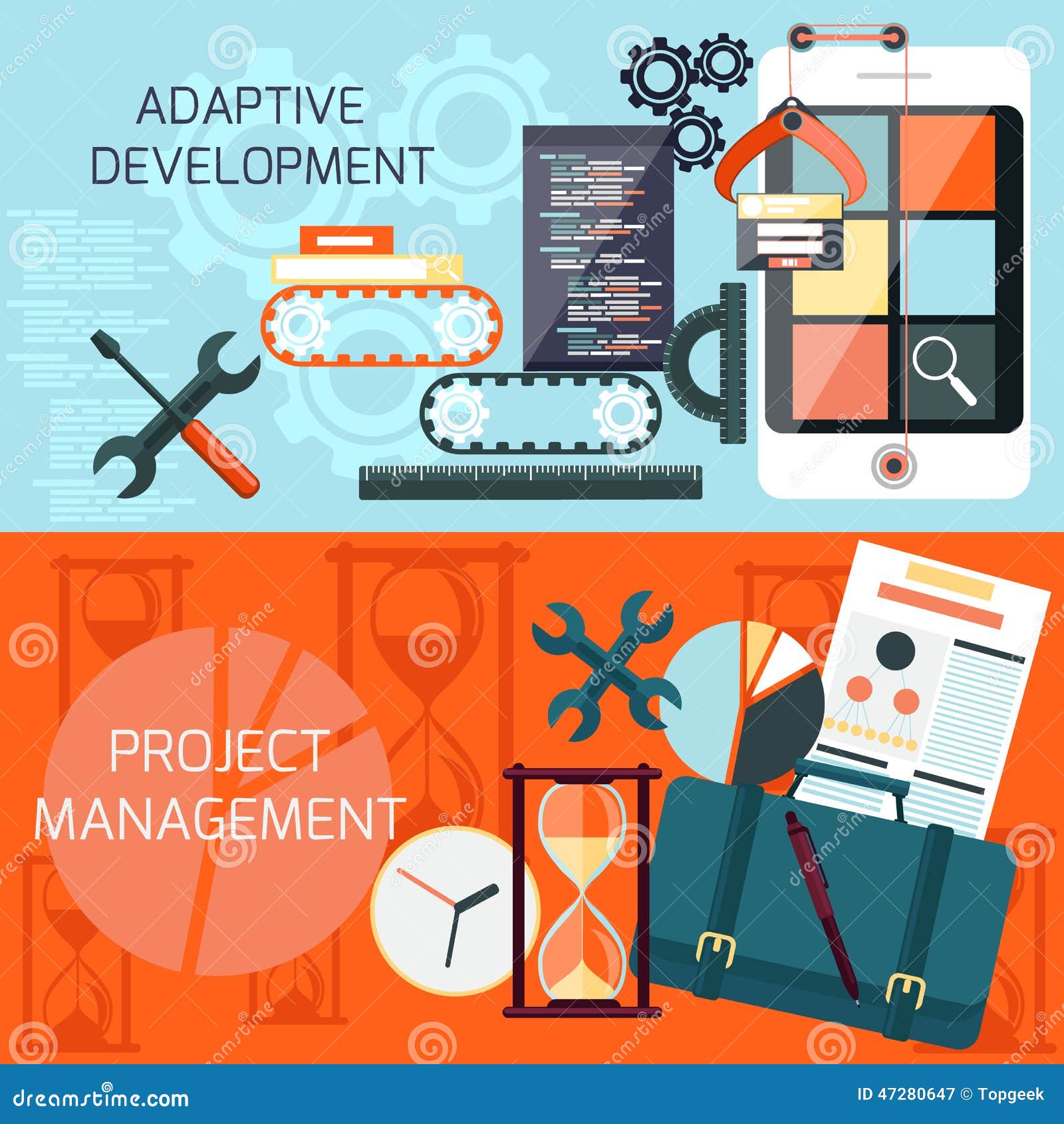 Adaptive Development and Project Management Stock Vector - Illustration ...