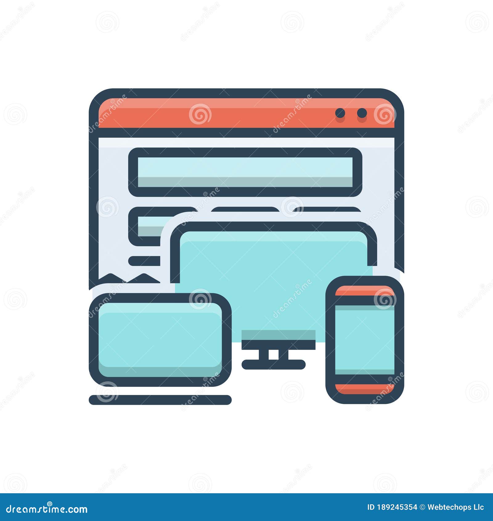 Color Illustration Icon for Adaptive, Design and Responsive Stock ...