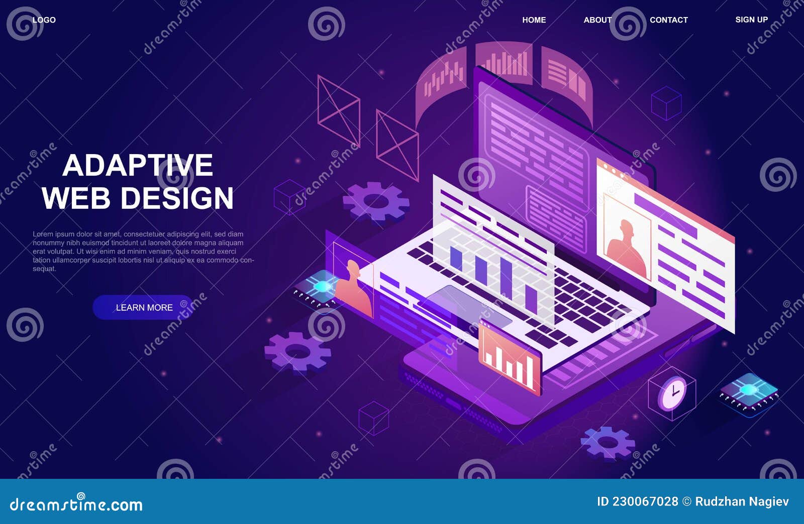Adaptive interface design stock vector. Illustration of hosting - 230067028
