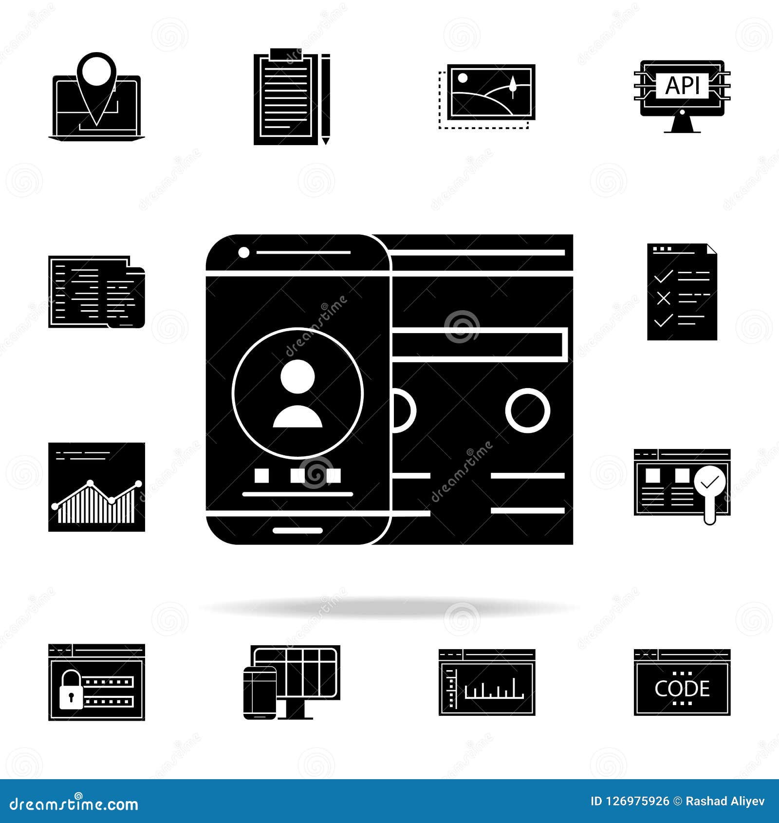 Adaptive Interface Icon. Web Development Icons Universal Set for Web ...