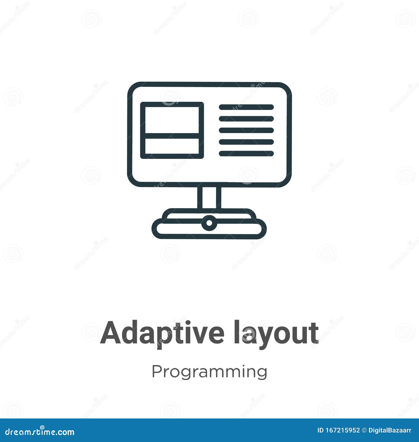 Adaptive Layout Outline Vector Icon. Thin Line Black Adaptive Layout ...