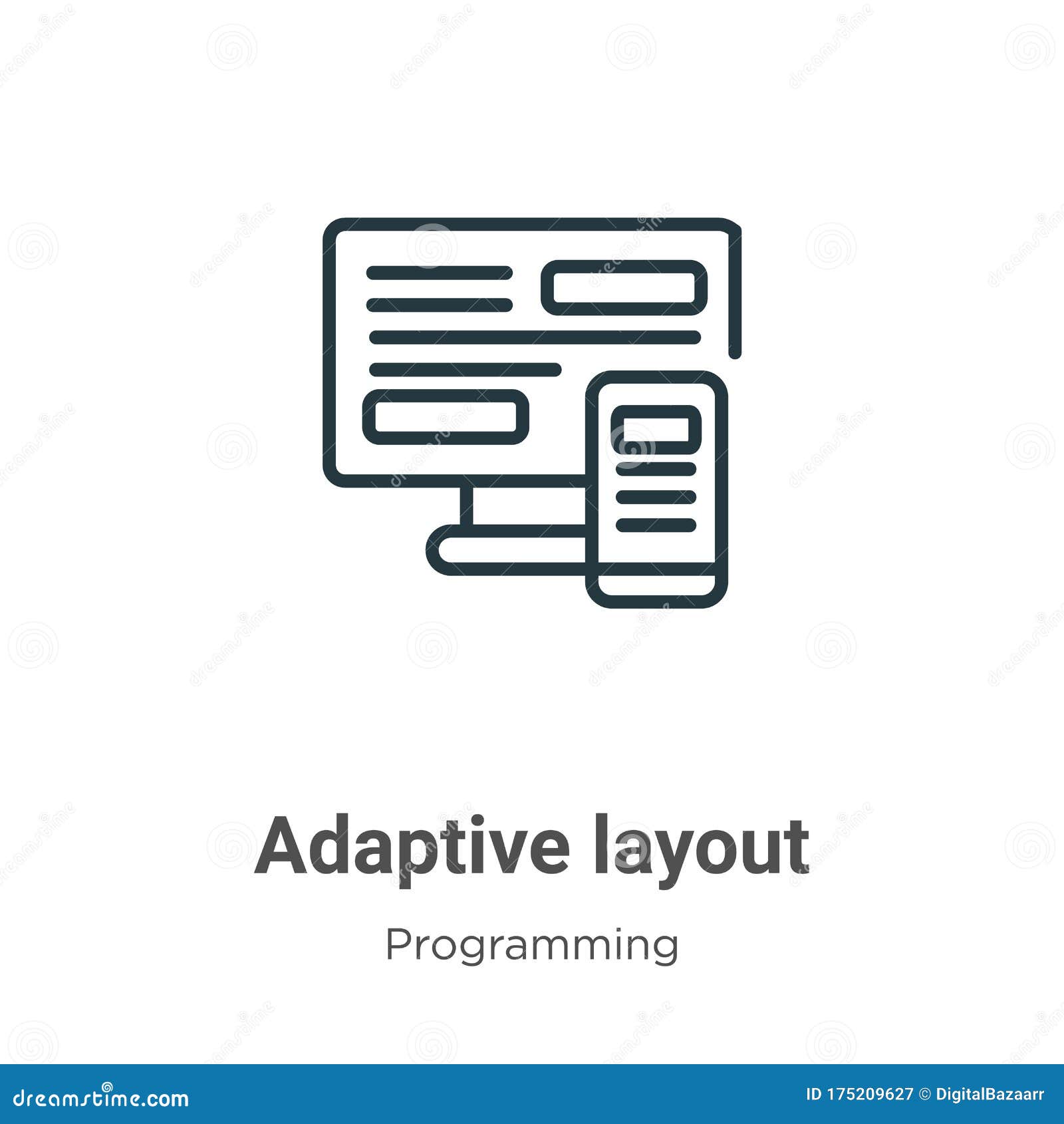 Adaptive Layout Outline Vector Icon. Thin Line Black Adaptive Layout ...