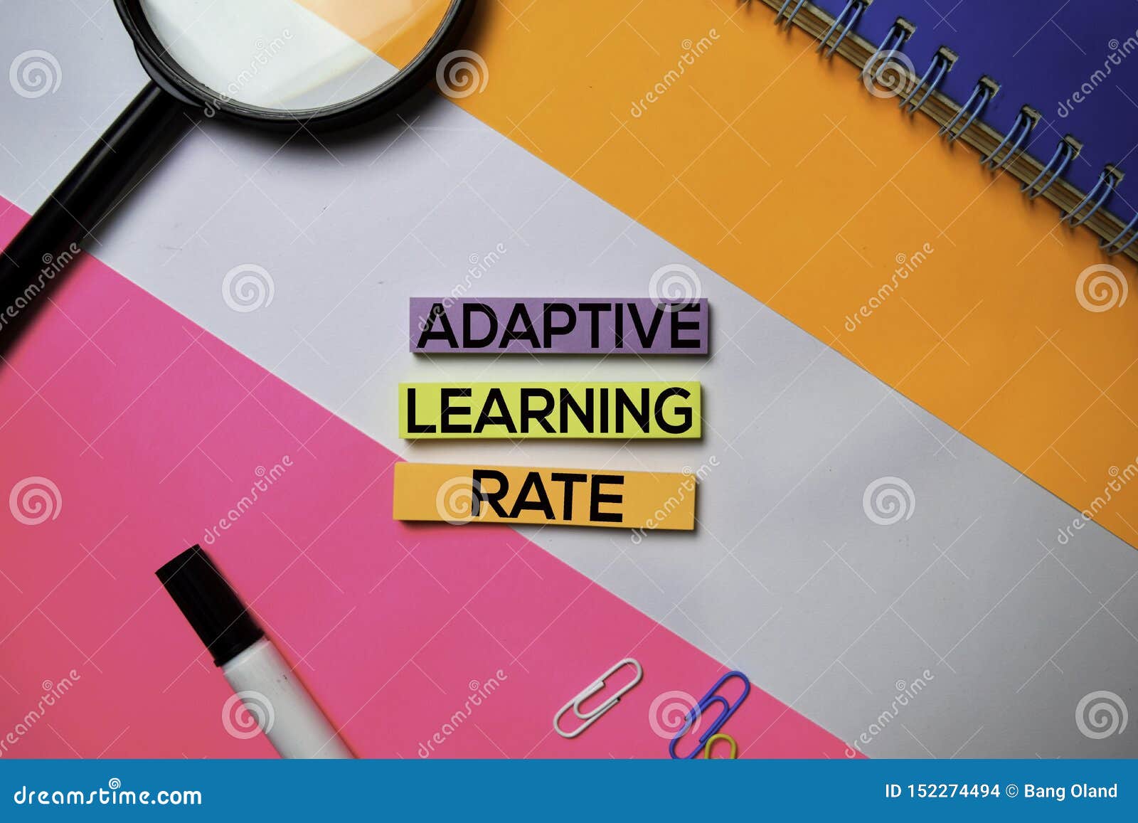 Adaptive Learning Rate Text on Sticky Notes with Color Office Desk ...