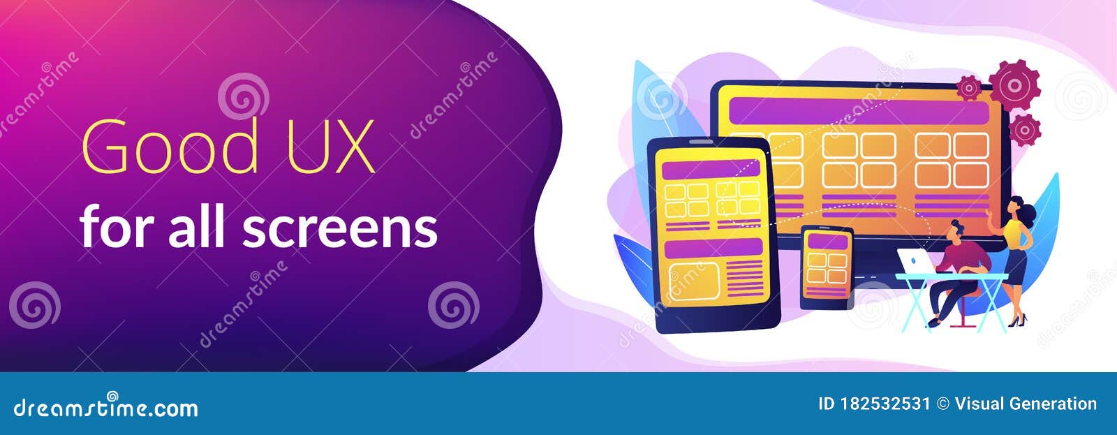 Responsive Web Design Concept Banner Header. Stock Vector ...