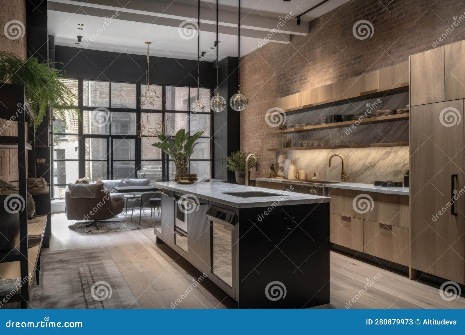 Adaptive Reuse Project with Modern Interior Design and Finishes Stock ...