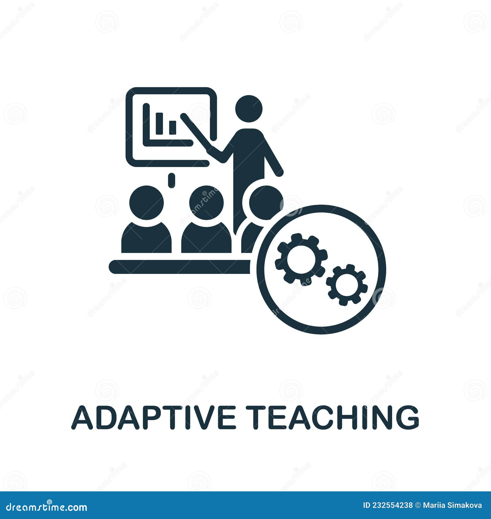 Adaptive Teaching Icon. Monochrome Sign from Creative Learning ...