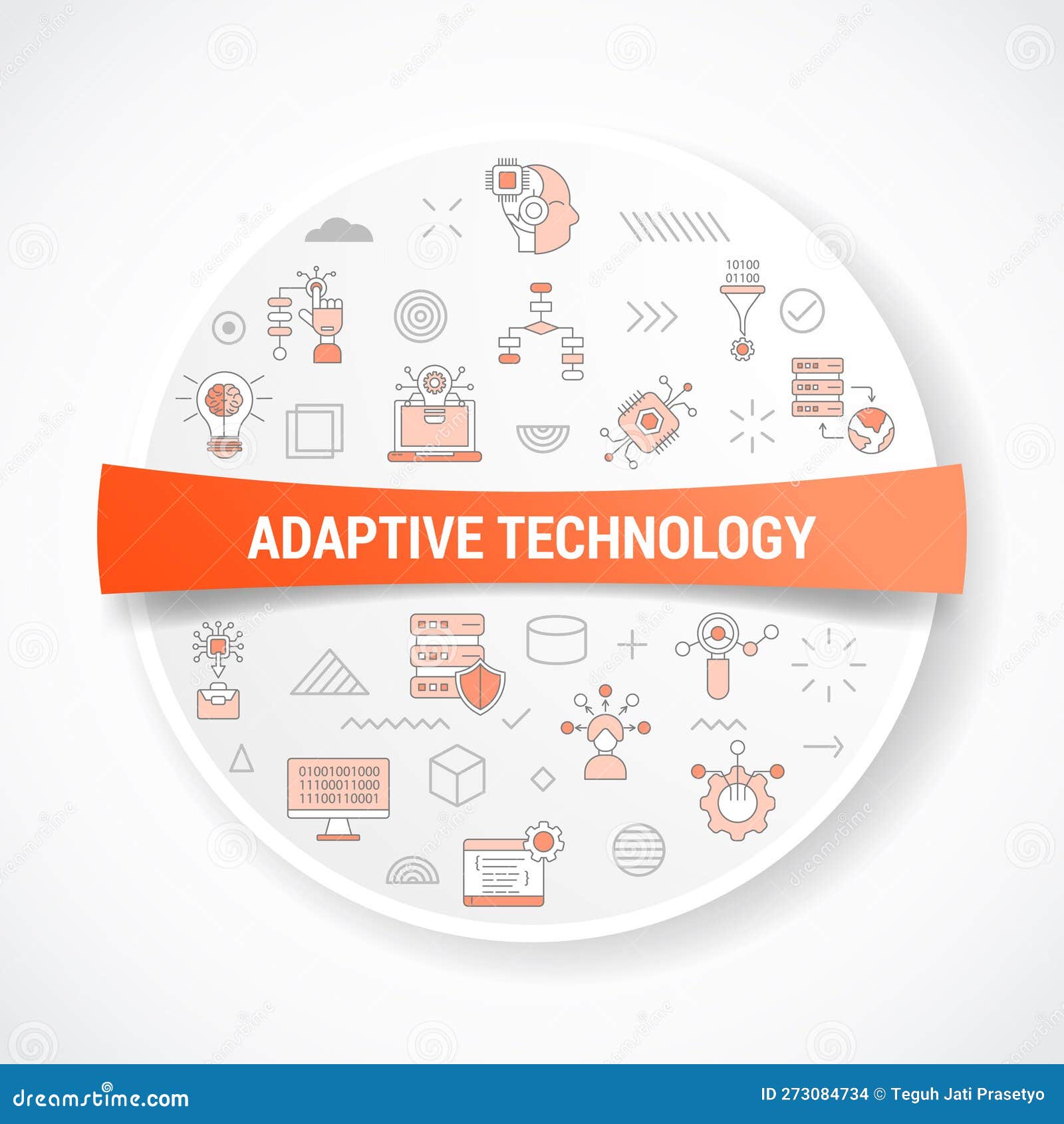 Adaptive Technology Concept with Icon Concept with Round or Circle ...