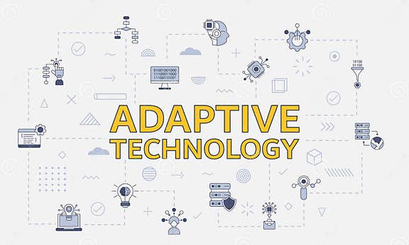 Adaptive Technology Concept with Icon Set with Big Word or Text on ...