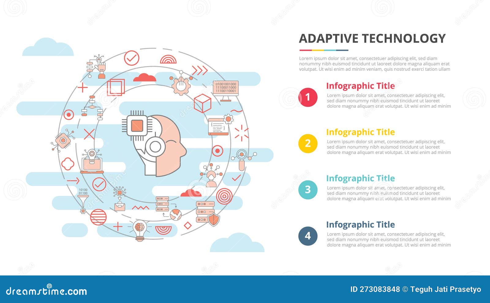 Adaptive Technology Concept for Infographic Template Banner with Four ...