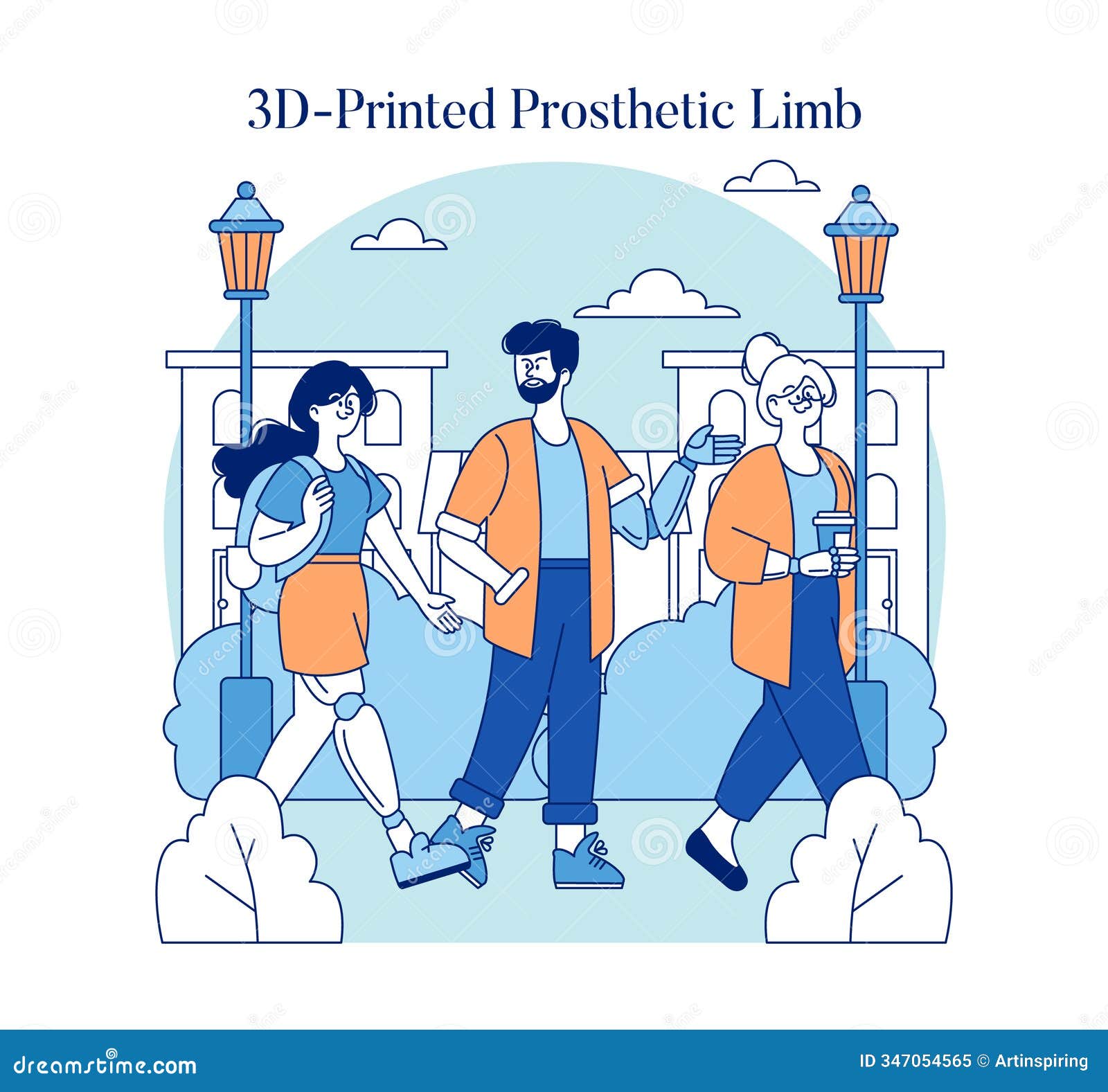 3D Printed Bionic Hand Isolated Cartoon Vector Illustrations ...