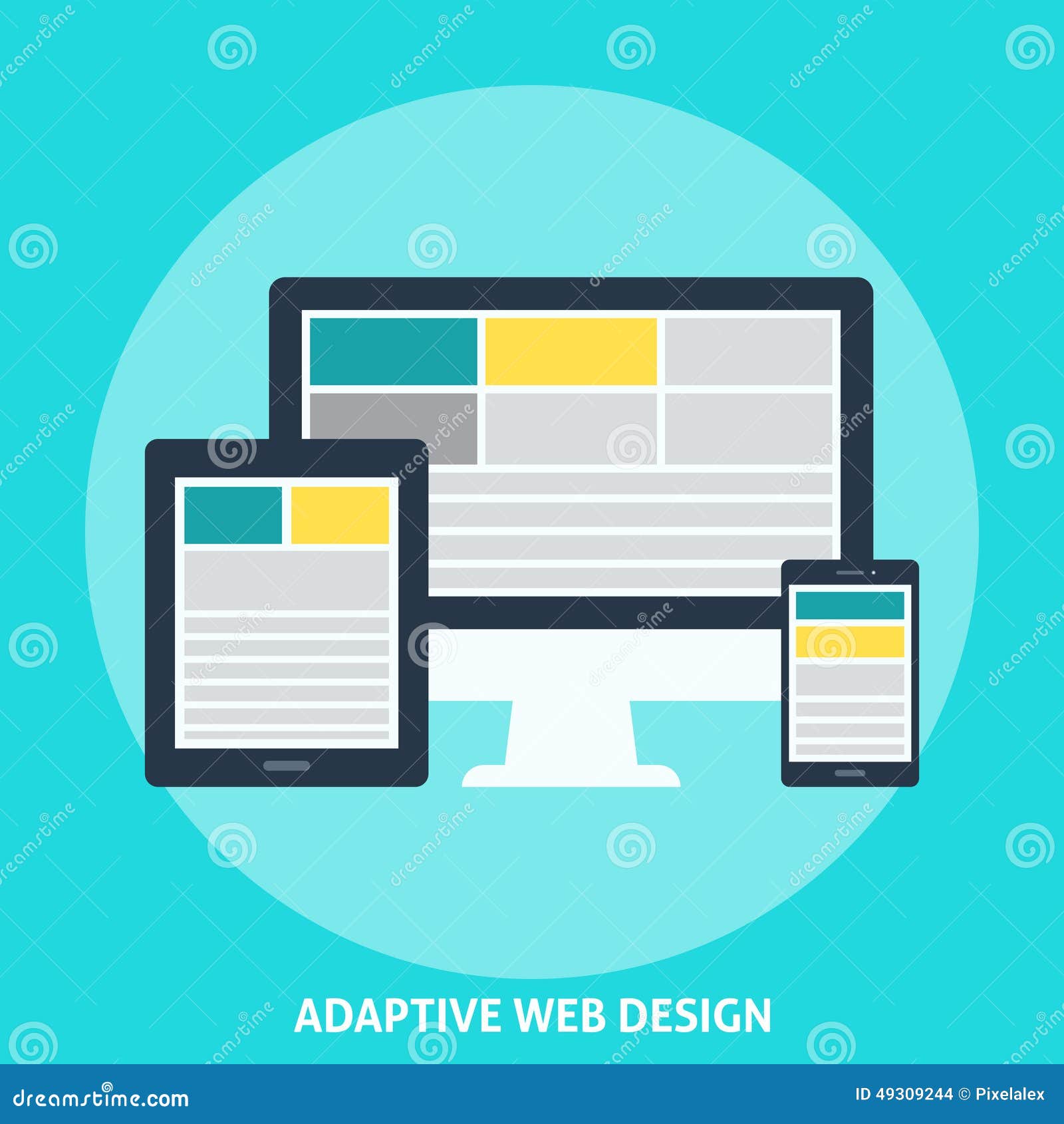 Adaptive Web Design stock vector. Illustration of device - 49309244