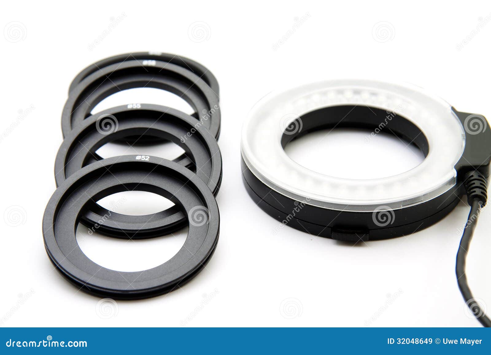 Adaptor Rings for Ring Flash and Objective Stock Image - Image of size ...