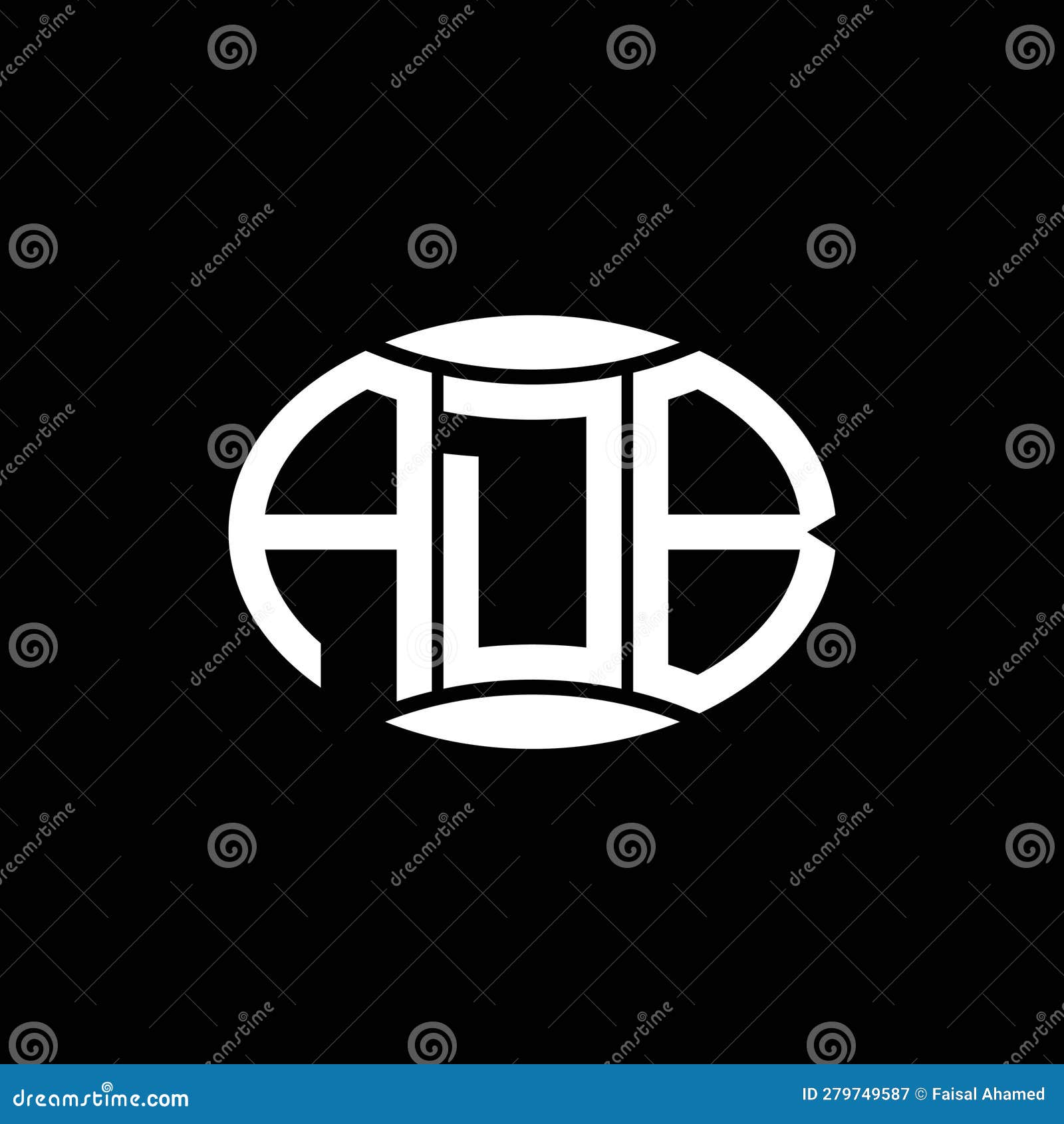 ADB Abstract Monogram Circle Logo Design on Black Background. ADB ...