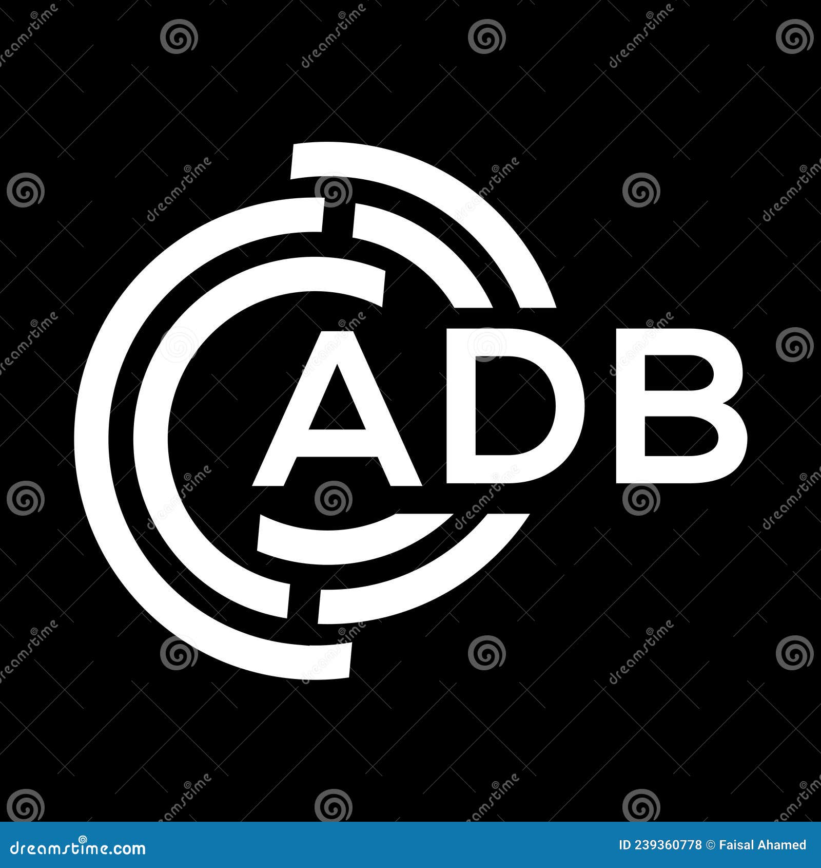 ADB Letter Logo Design on Black Background. ADB Creative Initials ...
