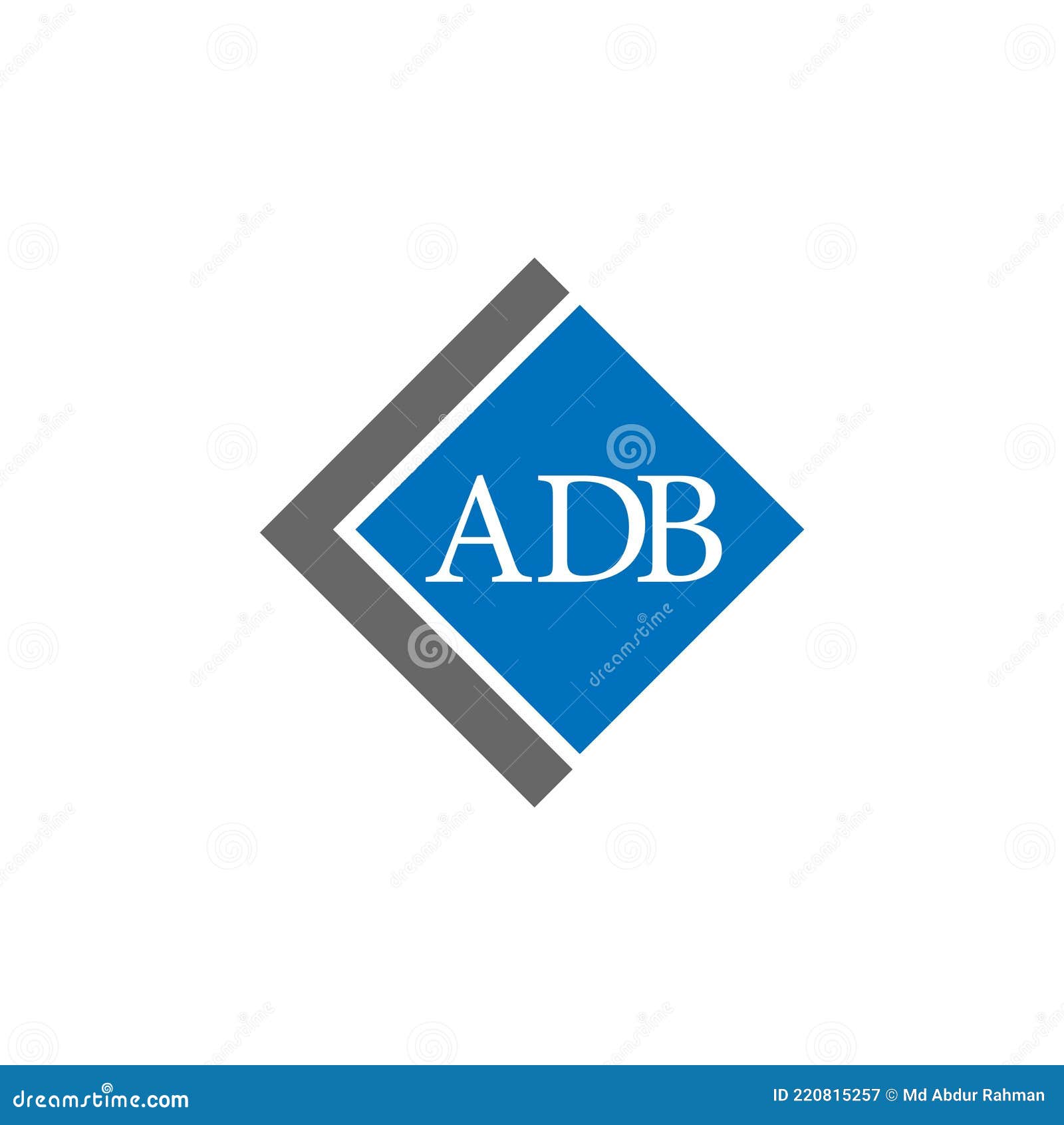 ADB Letter Logo Design on White Background. ADB Creative Initials ...
