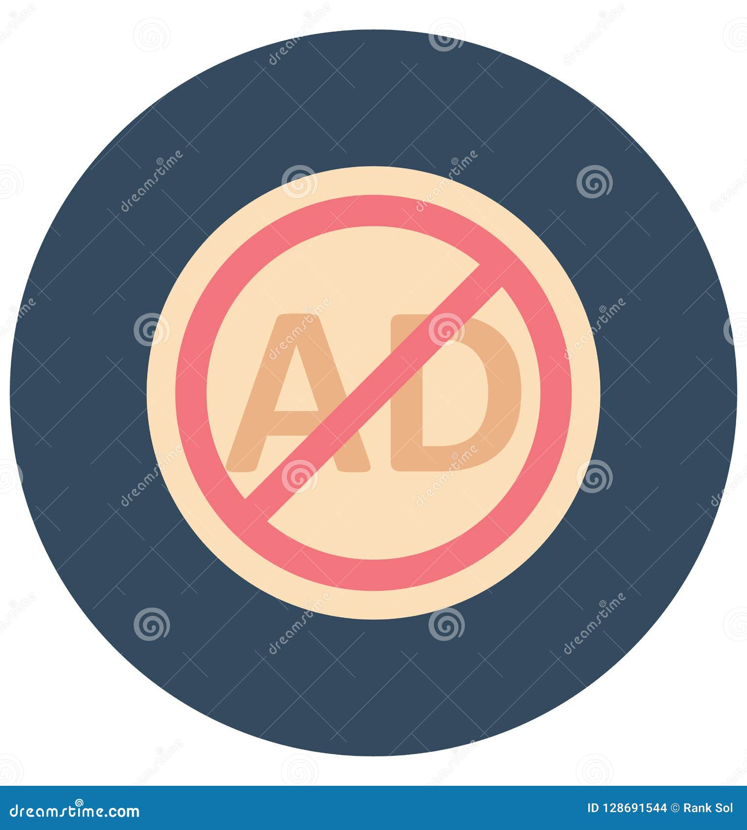 Adblock Icon Of 3 Types Color, Black And White, Outline. Isolated ...