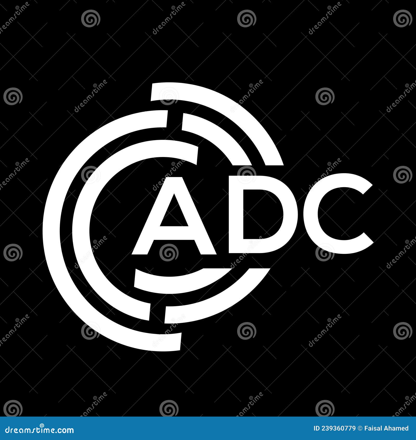 ADC Letter Logo Design on Black Background. ADC Creative Initials ...