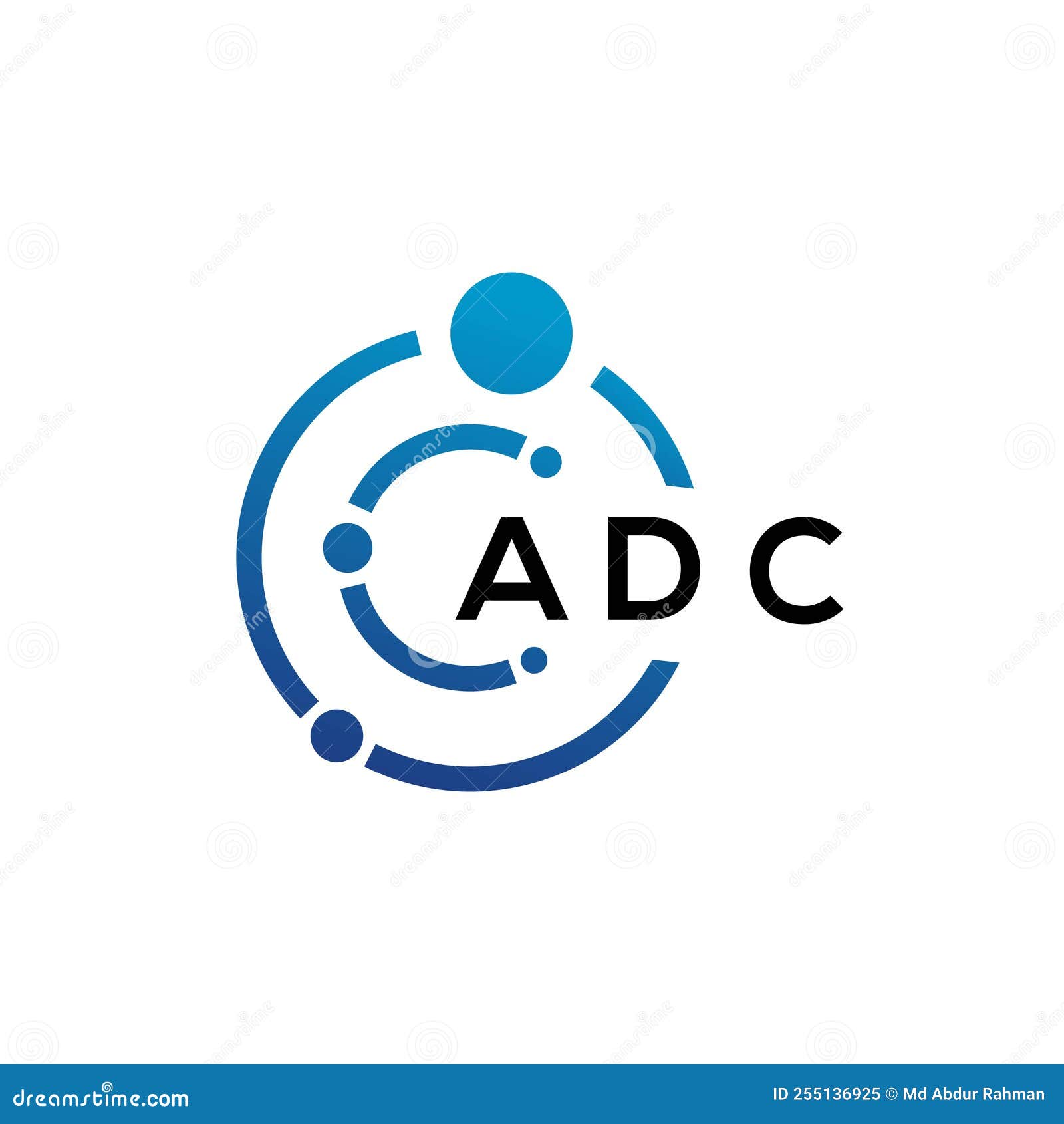 ADC Letter Logo Design On Black Background. ADC Creative Initials ...