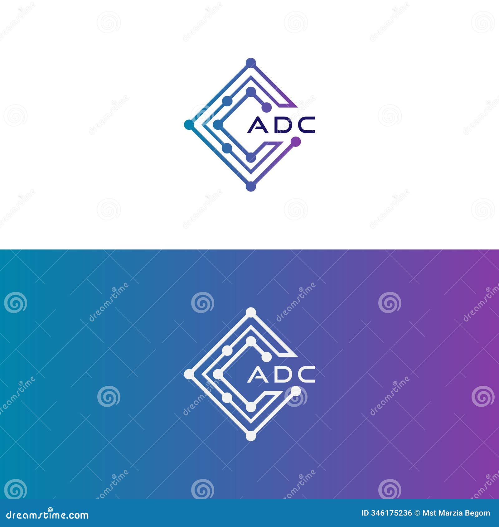 Adc Tech Initial Logo Design Icon for Technology, Digital, Tech ...