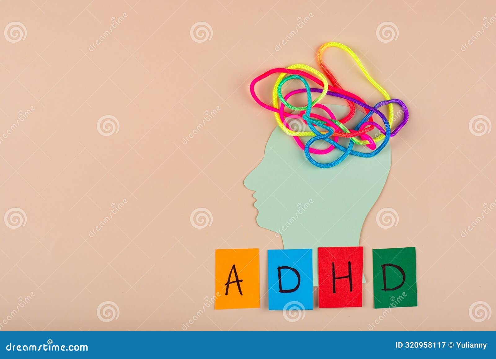 ADCH Concept with Human Mind and Brain Stock Image - Image of adhd ...