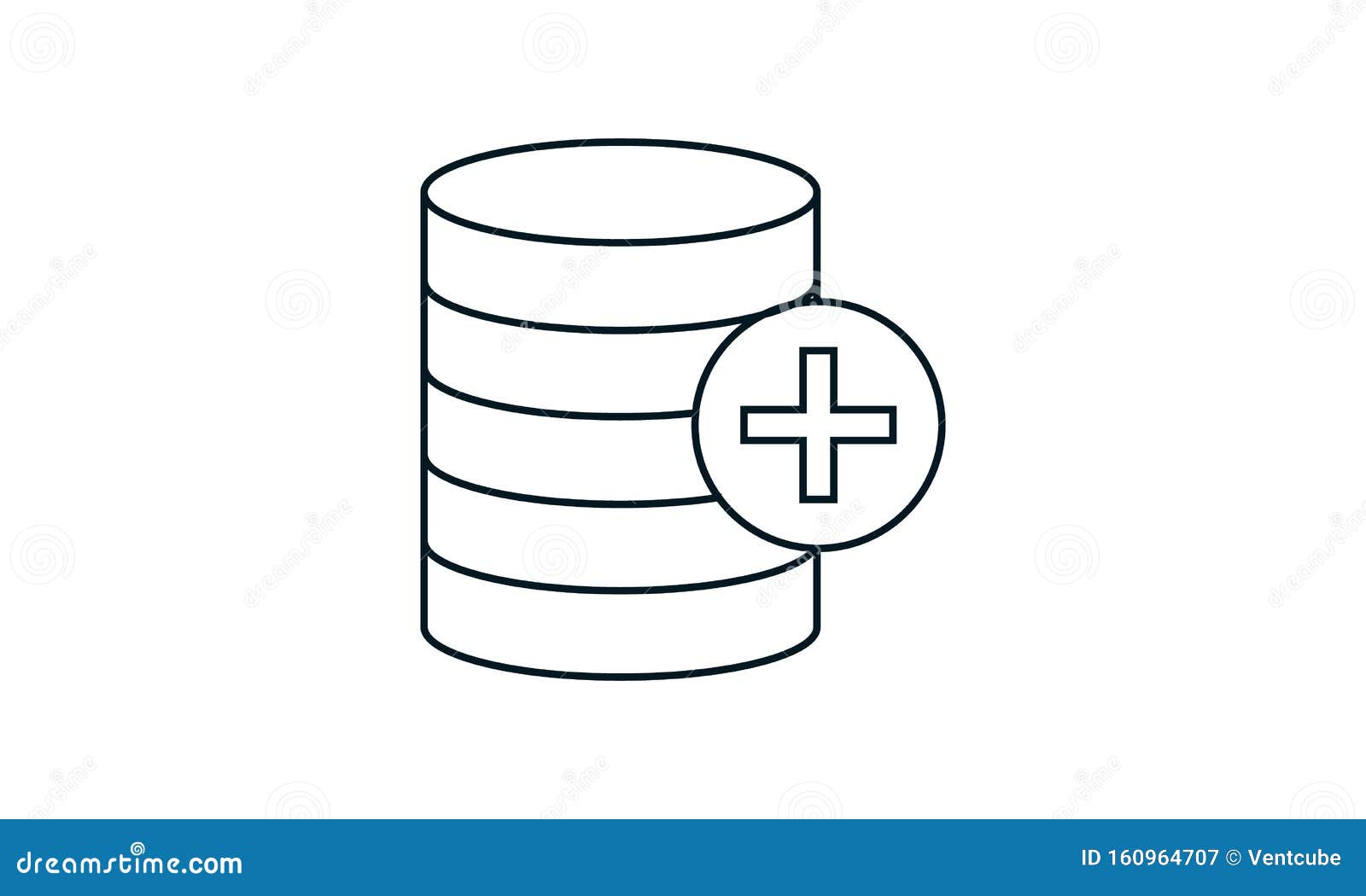 Add, Add Database, Create Database, New Database Icon Vector Illustration Flat Style Graphical ...