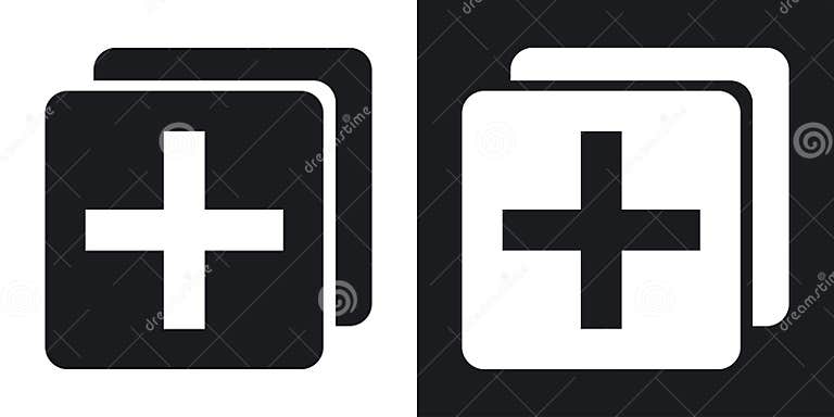 Add Apps Icon Set. Plus Page Vector Symbol Stock Vector - Illustration ...
