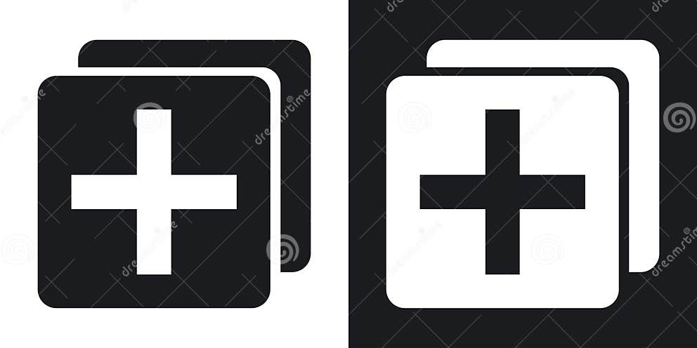 Add Apps Icon Set. Plus Page Vector Symbol Stock Vector - Illustration ...