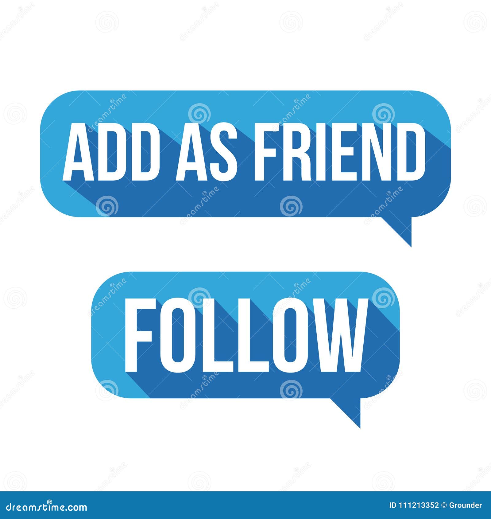 Add As Friend, Follow Button Speech Bubble Stock Vector - Illustration ...