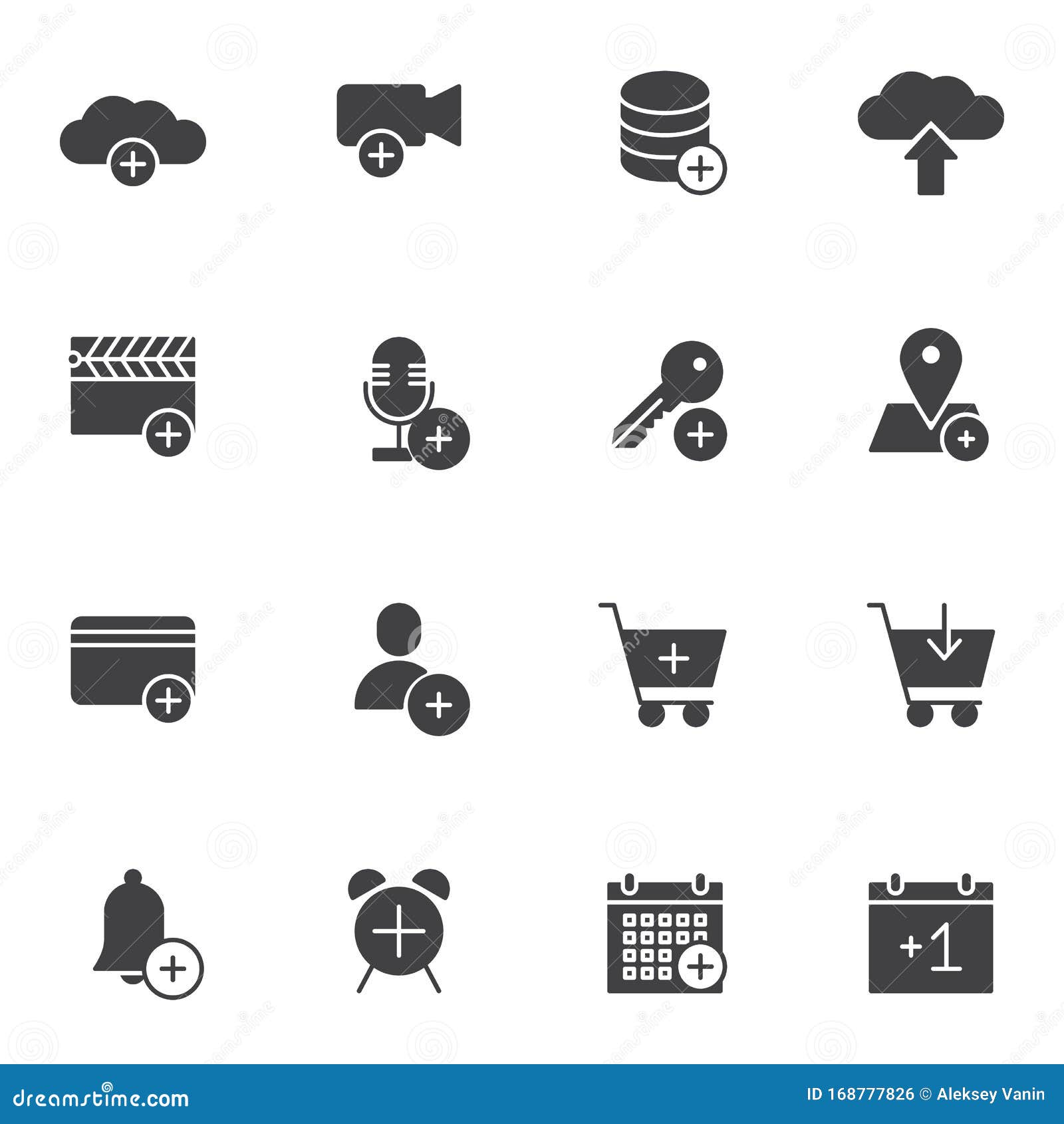 Add basic vector icons set stock vector. Illustration of credit - 168777826
