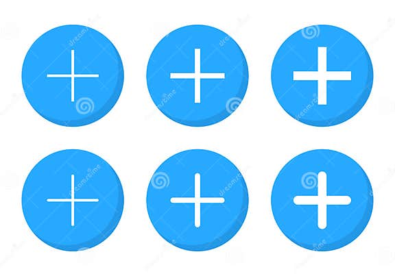 Add Button Icon Vector in Flat Style. Plus Symbol on Blue Circle Stock ...