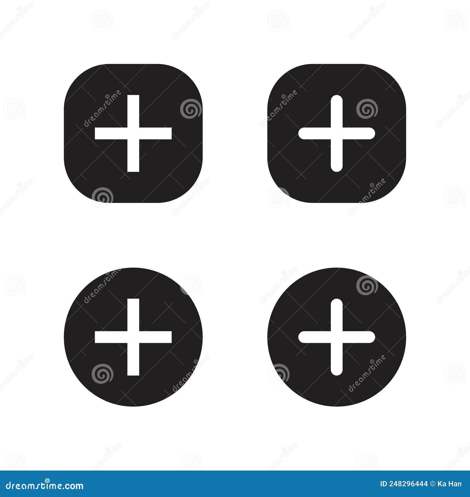 Add Button Icon Vector of Social Media Elements. Cross, Plus Sign ...
