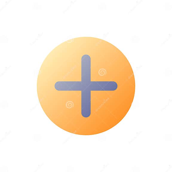 Add Button Pixel Perfect Flat Gradient Color Ui Icon Stock Vector - Illustration of positive ...
