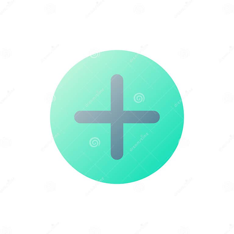 Add Button Pixel Perfect Flat Gradient Two-color Ui Icon Stock Vector - Illustration of online ...