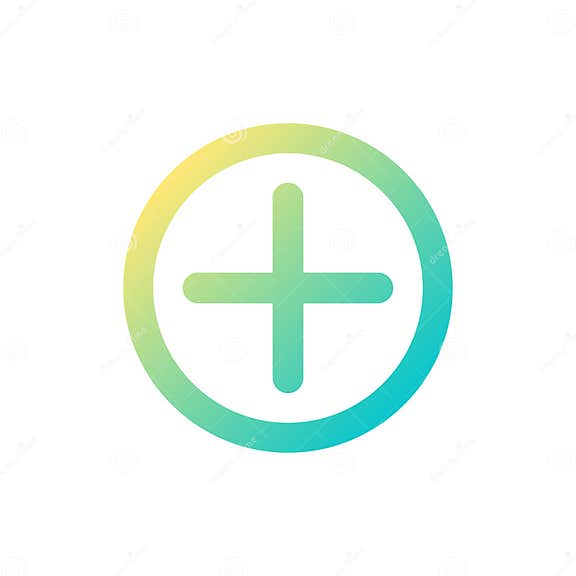 Add Button Pixel Perfect Gradient Linear Ui Icon Stock Vector ...