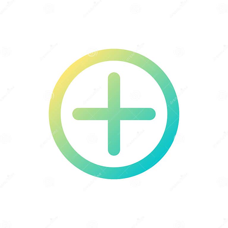 Add Button Pixel Perfect Gradient Linear Ui Icon Stock Vector - Illustration of online, logo ...