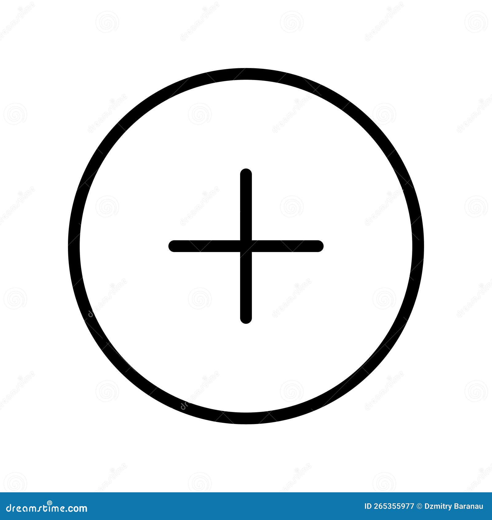Add Circle Icon Line Isolated on White Background. Black Flat Thin Icon ...