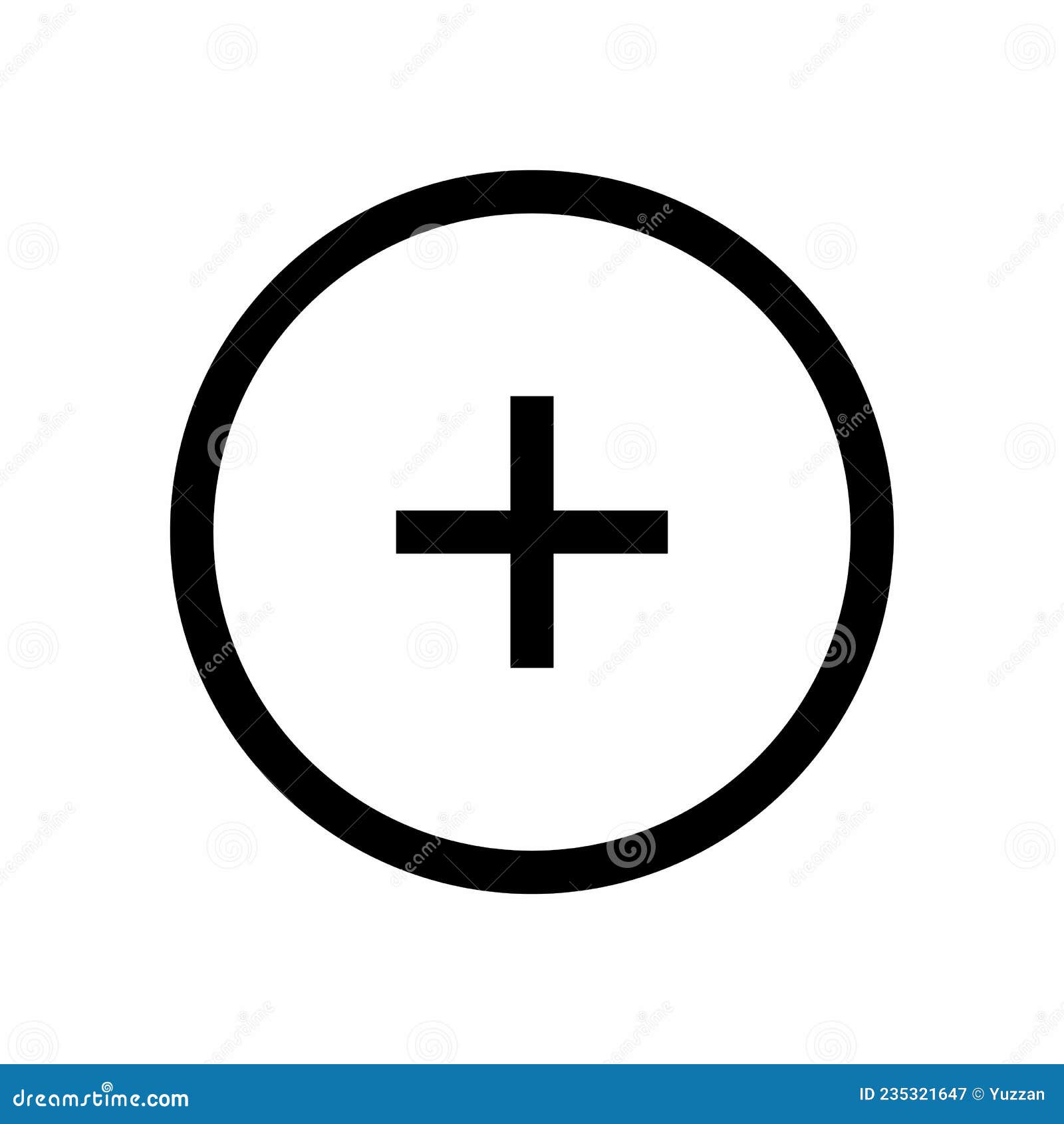 Add Circle Plus Vector Icon Illustration Stock Vector - Illustration of ...