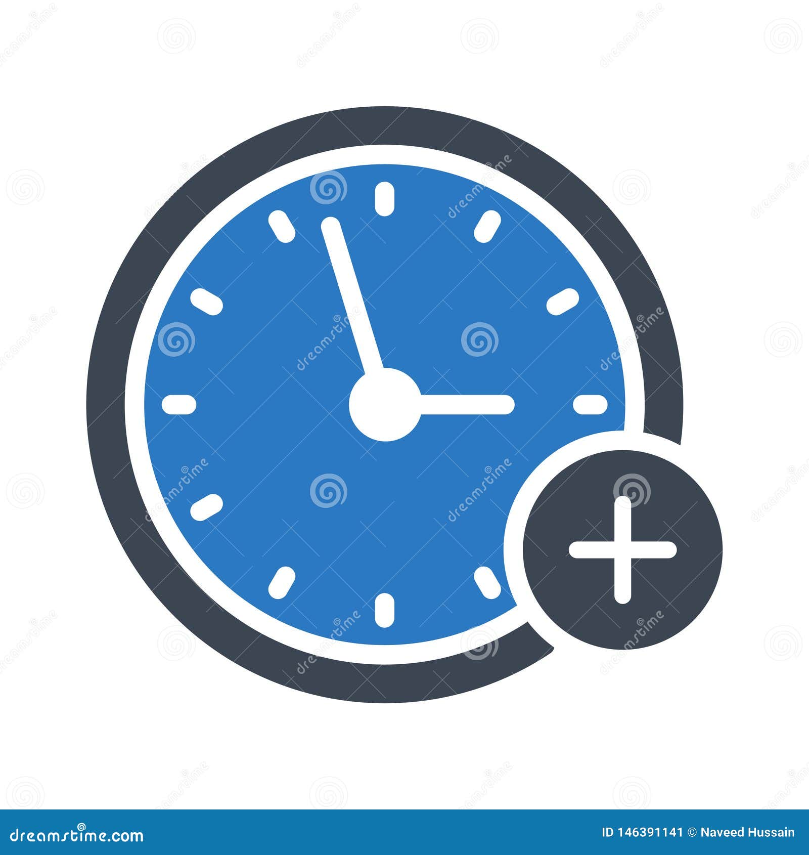 Add Clock Glyph Color Vector Icon Stock Illustration - Illustration of ...