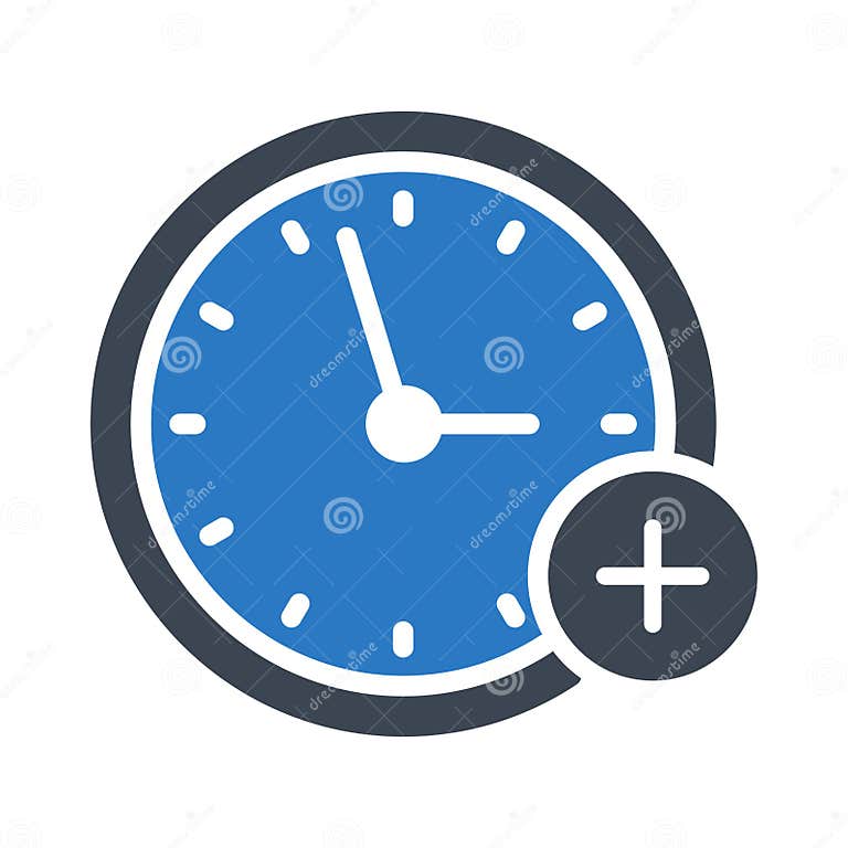 Add Clock Glyph Color Vector Icon Stock Illustration - Illustration of ...