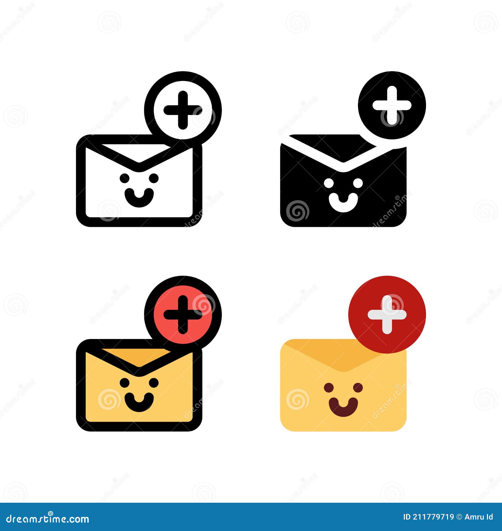 Add and Compose Write Email Character Icon, Logo, and Illustration ...