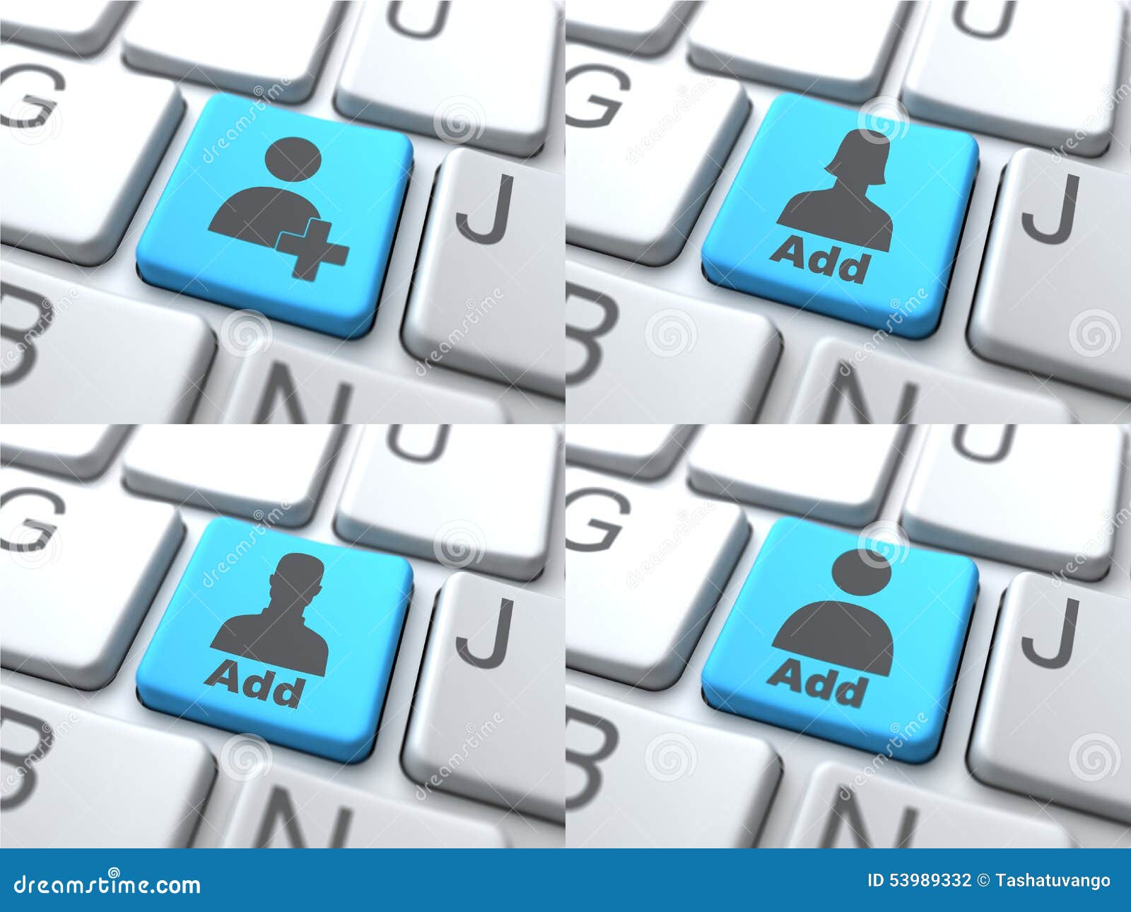 Add Concept - Blue Button on Keyboard Stock Illustration - Illustration ...