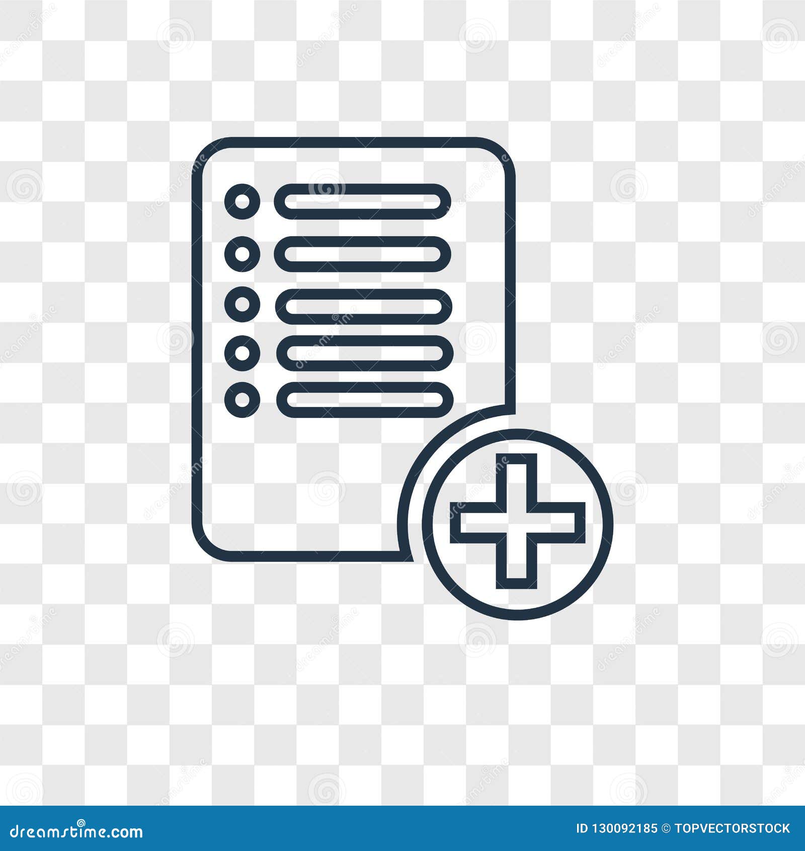 Add Concept Vector Linear Icon Isolated on Transparent Background, Add ...