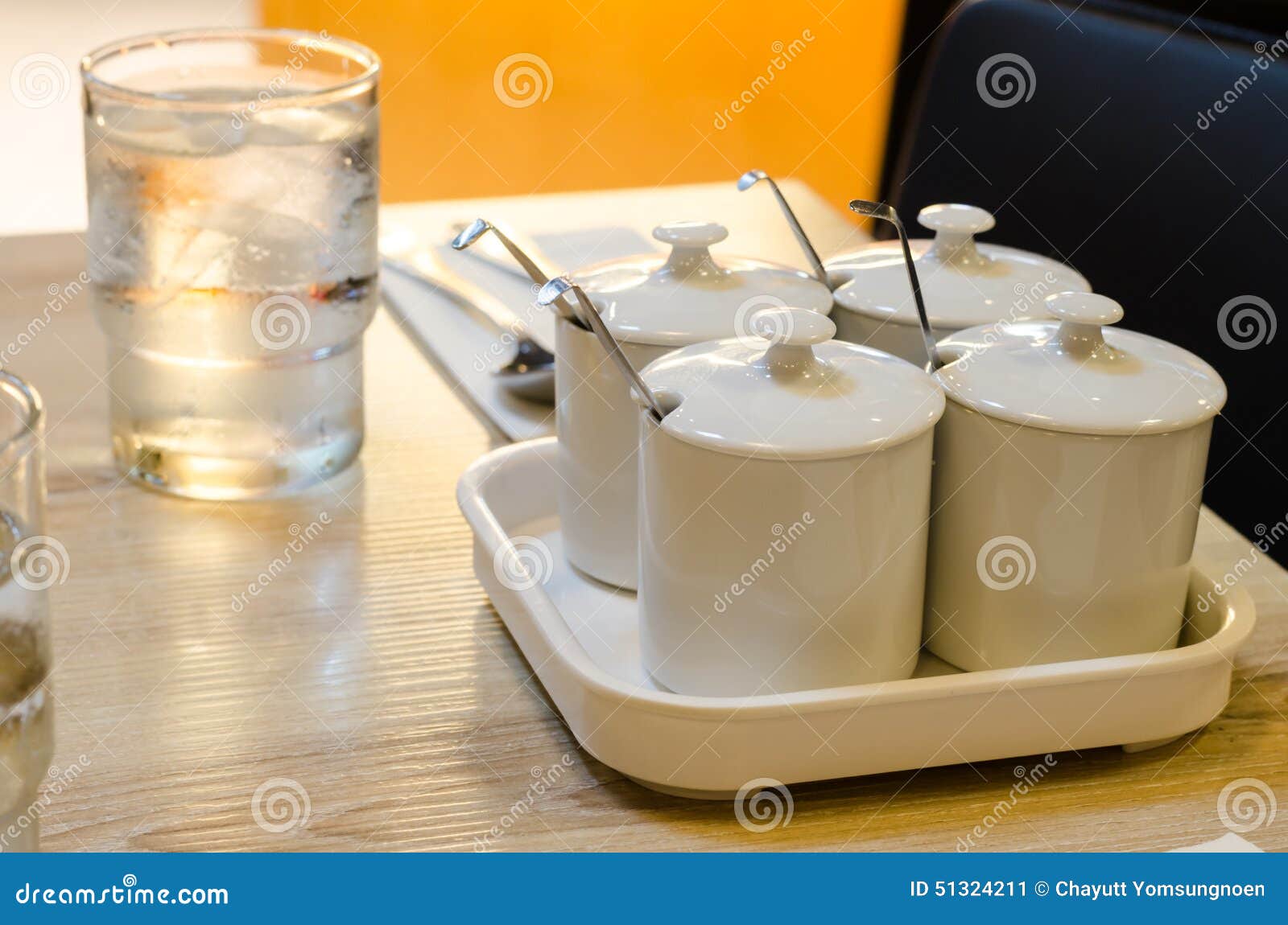 Add Condiments Cup and Drinking Glass Stock Image - Image of kitchen ...