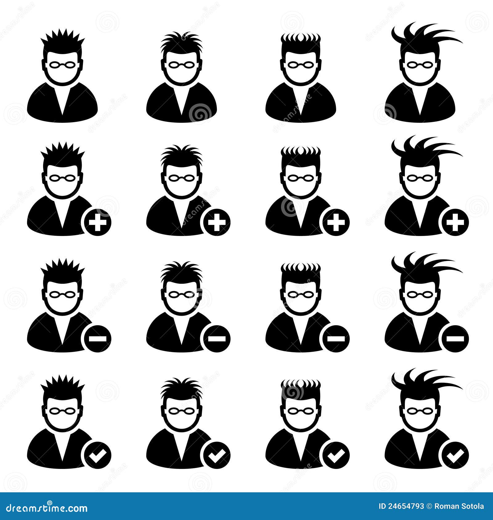 Add delete person icons stock vector. Illustration of icon - 24654793