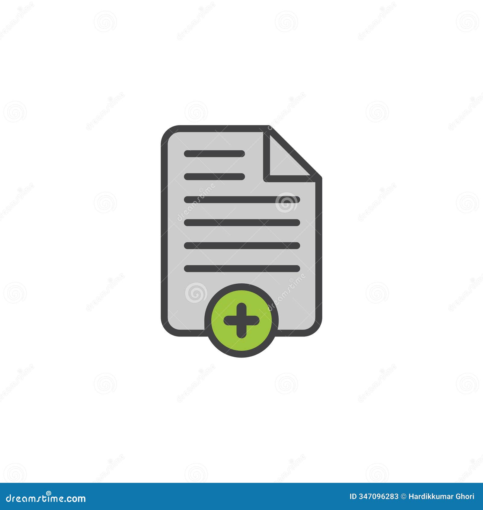 Add Document Icon in Colored Version Stock Vector - Illustration of ...