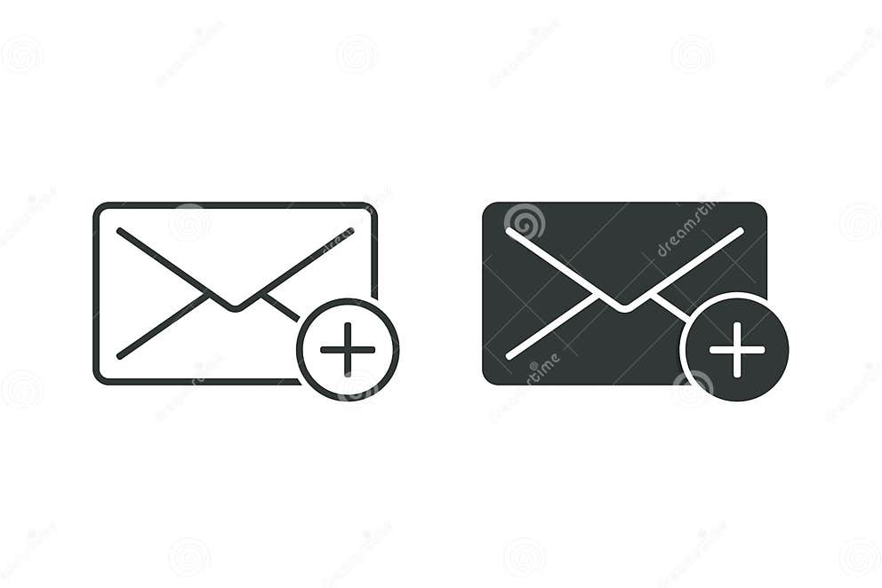Add Email Icon. Illustration Vector Stock Vector - Illustration of menu ...