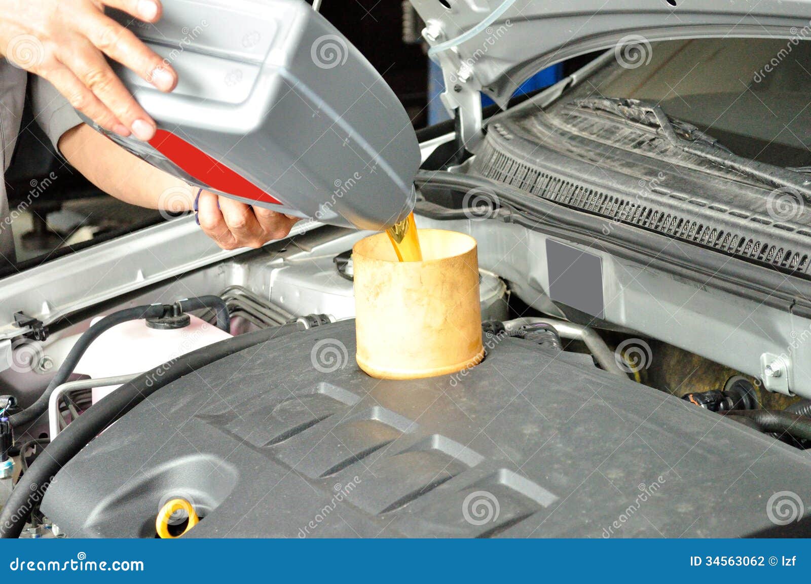 Add engine oil of car stock photo. Image of industry - 34563062