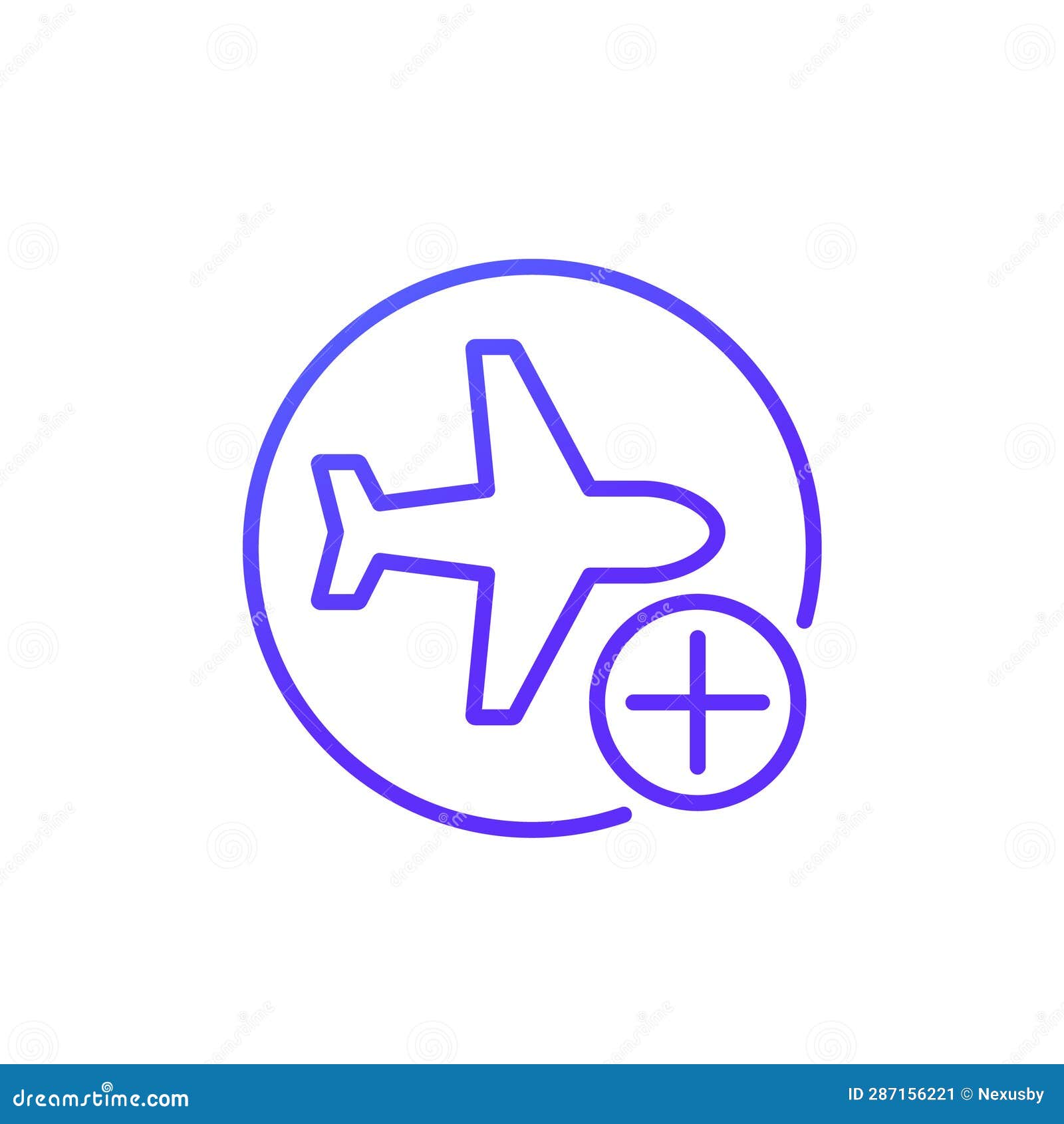 Add a Flight Line Icon with Airplane Stock Vector - Illustration of ...