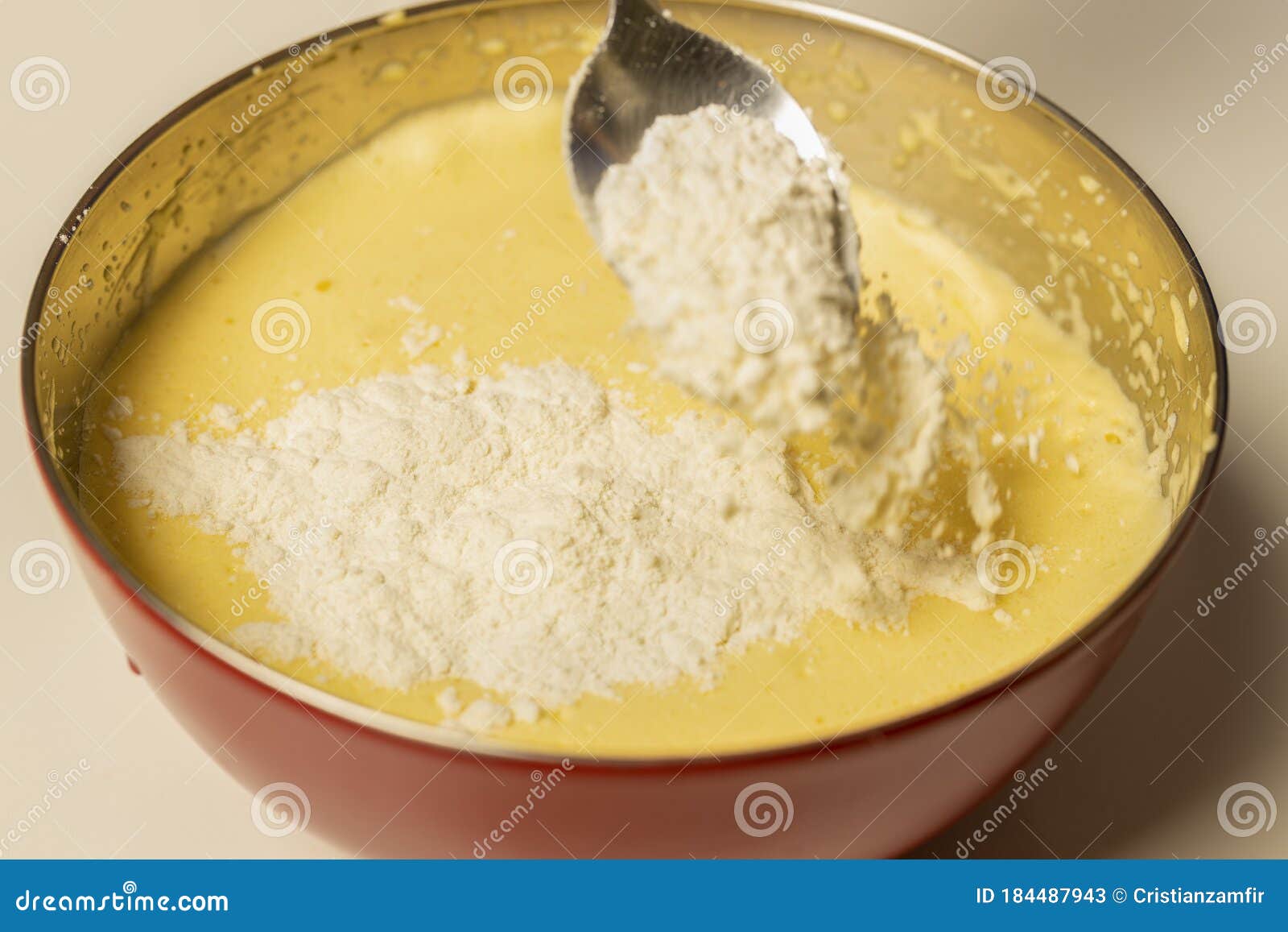 Add Flour To the Dough for a Thicker Consistency. Stock Image - Image ...