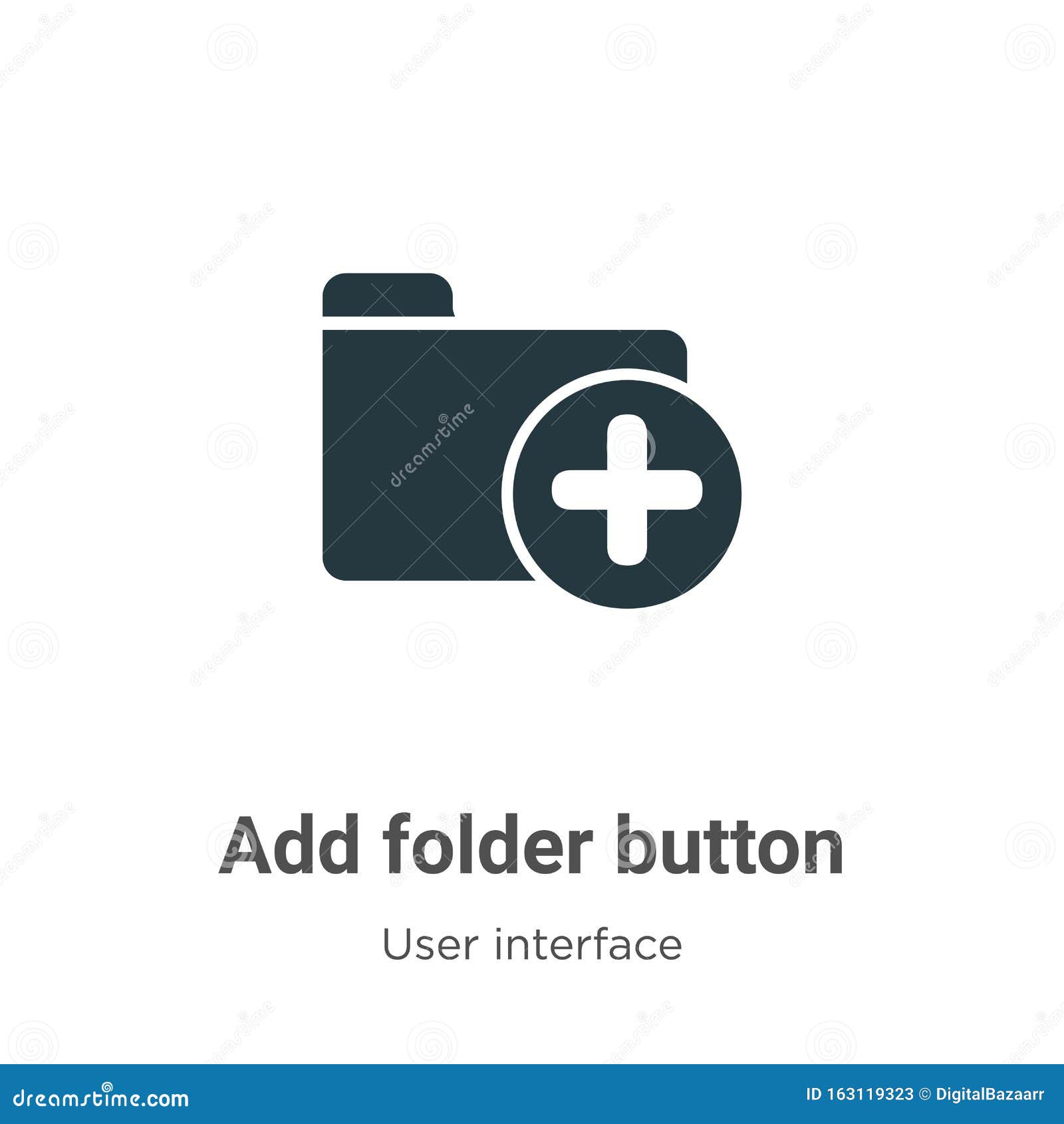 Add Folder Button Vector Icon on White Background. Flat Vector Add ...